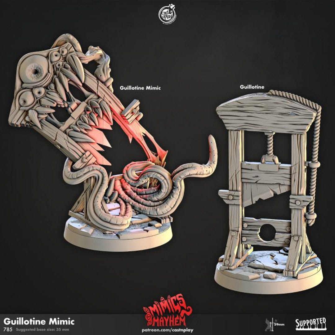 Guillotine Mimic Miniature Monster BBEG Enemy Mob Figurine Dungeons and ...