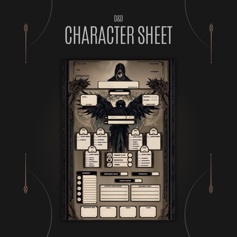 D&D Character Sheet DM / Dungeon Master Tools Dnd 5e Character Sheet Fillable and Printable Pdf ...