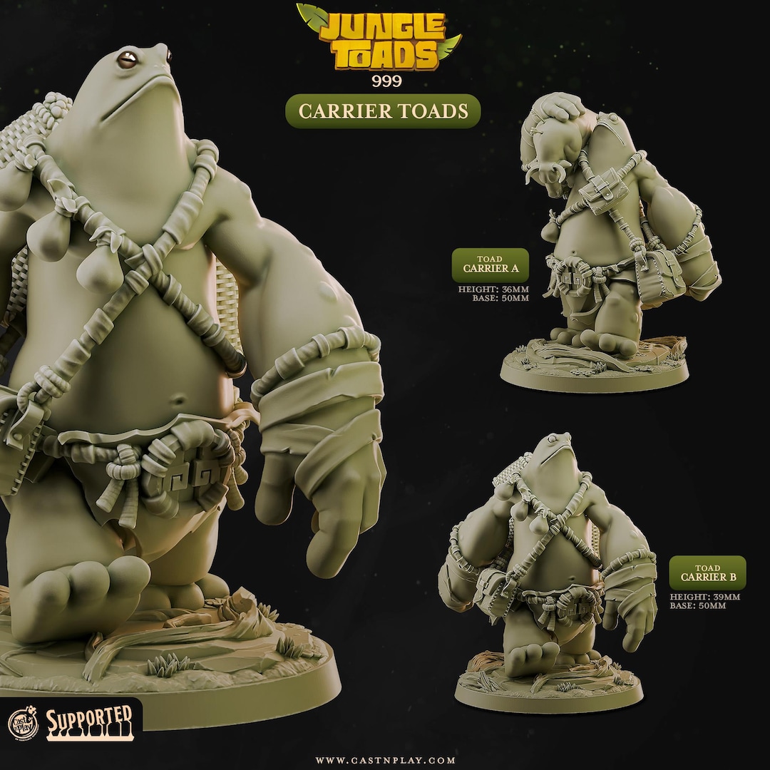 Giant Grung Fighter Miniature Toad Frog Fighter Figurine Dungeons and ...