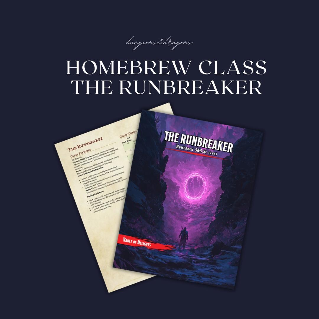 Runbreaker Homebrew Class Guide | Dungeon Master Tools | Dnd Ready to ...
