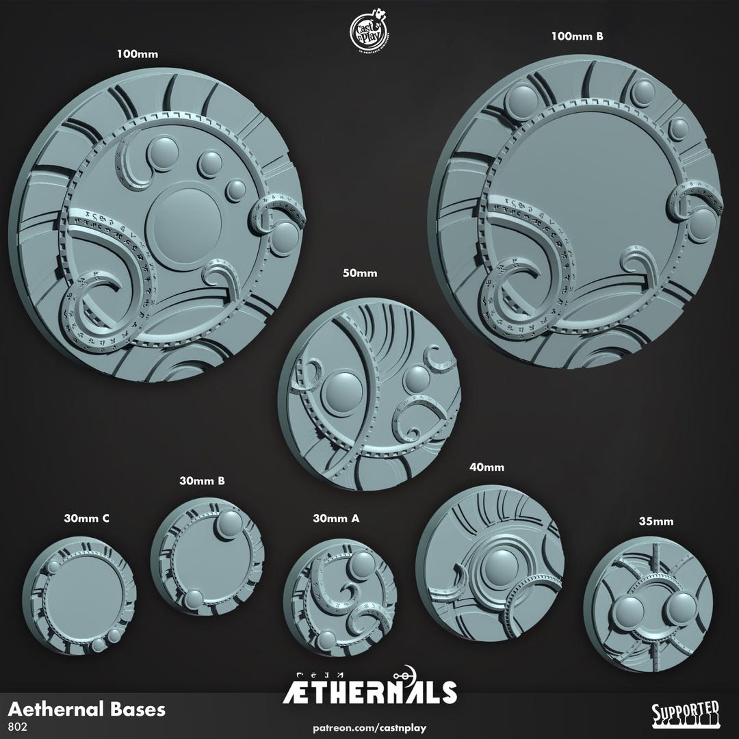 Aethernals Miniature | Miniature Bases Set | Druid | 3D Printed Dnd ...