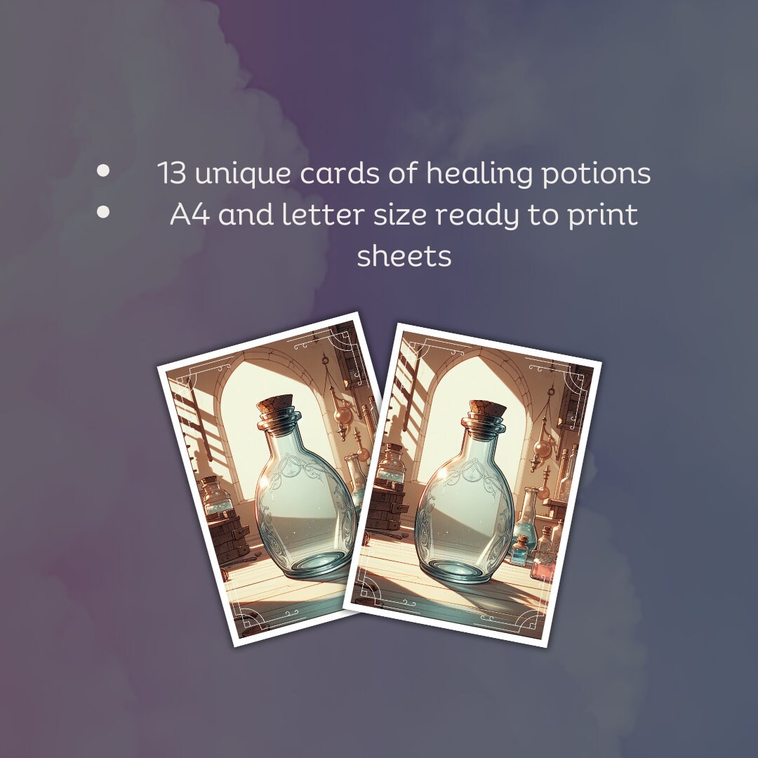 D&D Healing Potions DM / Dungeon Master Tools Dnd Cards Dnd Ready to ...