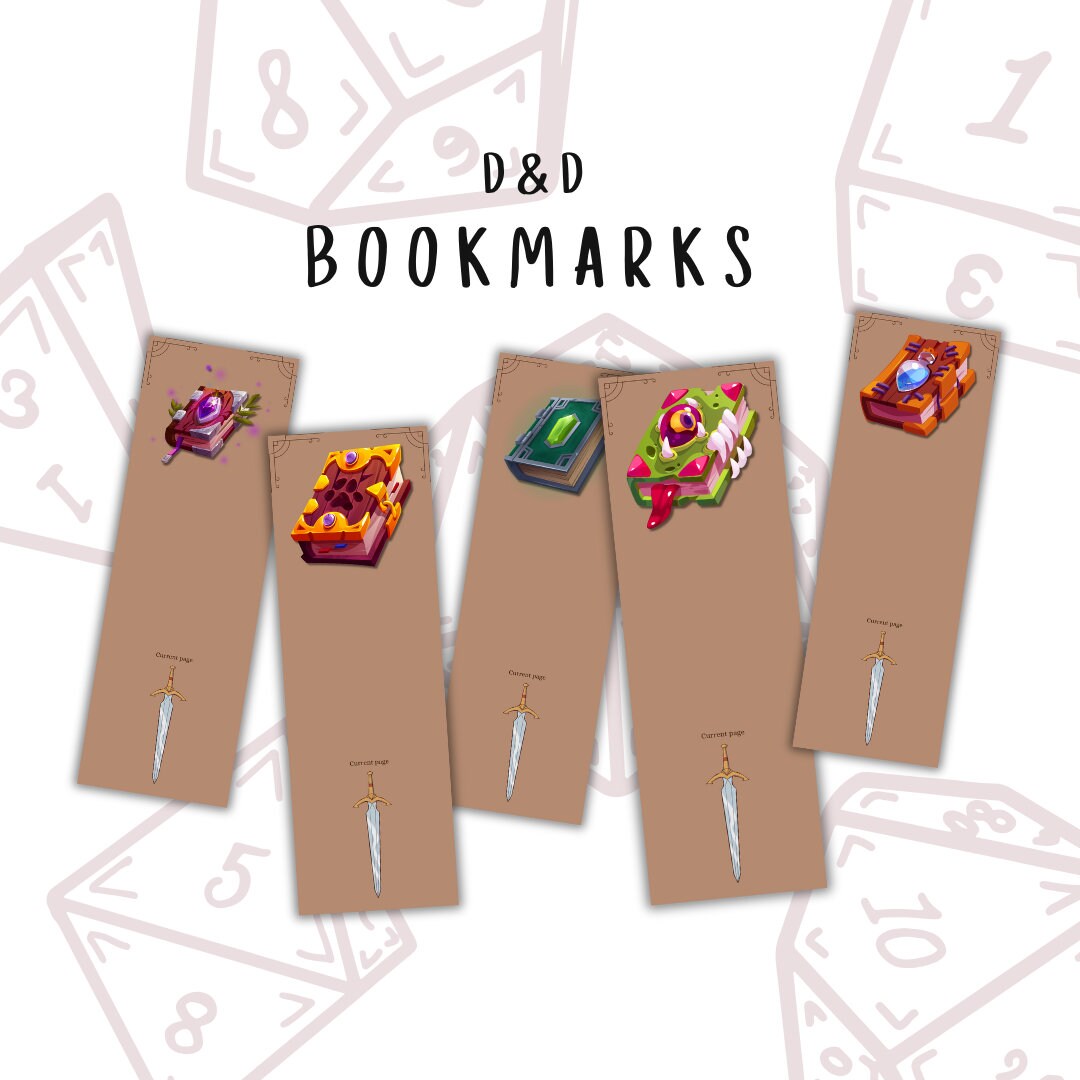 Dungeons and Dragons Enchanted Books Bookmarks | Digital Download | D&D ...