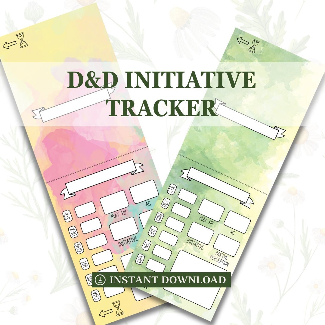 D&D 5e Initiative Tracker | Dungeons and Dragons Printable | Character ...