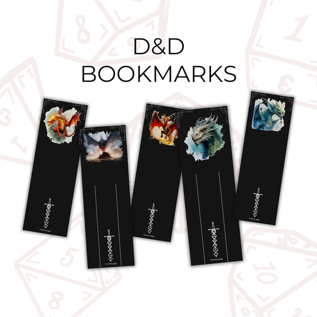 Dungeons and Dragons Bookmarks | Digital Download | D&D 5E | DND ...