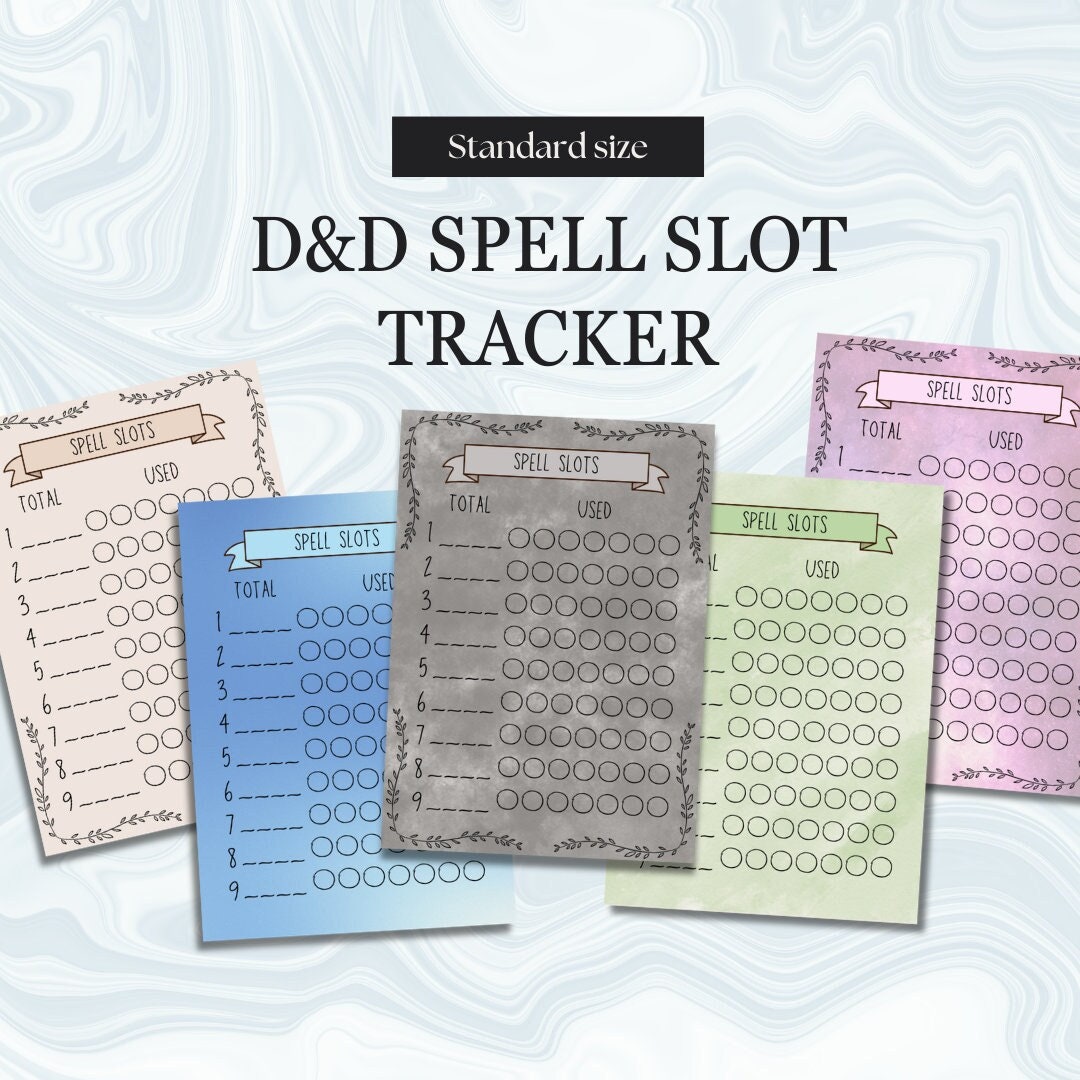 Dnd Spell Tracker | Dnd Accessories | D&D Character Sheet | Dungeons ...