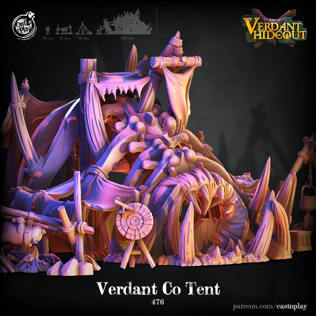 Verdant Hideout Terrain | Tent Camp House | Scatter Terrain | 3D ...