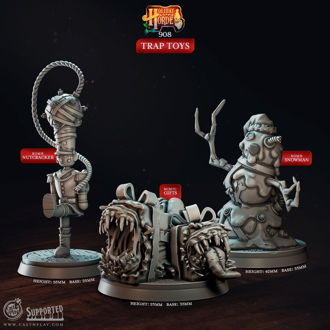 Mimic Miniature Trap Christmas Figurine Dungeons and Dragons Mini RPG ...