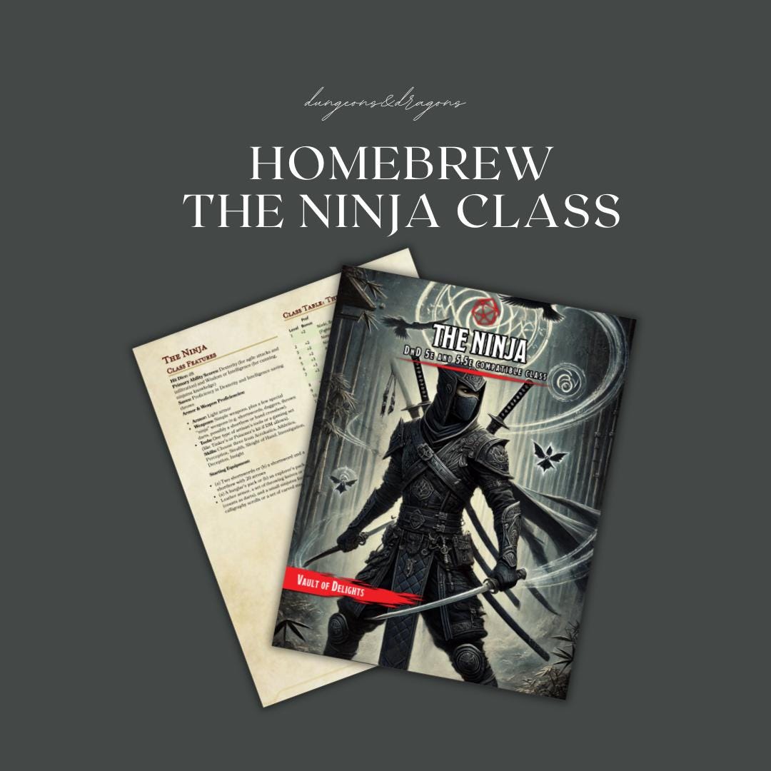 Homebrew the Ninja Class Guide | Dungeon Master Tools | Dnd Ready to ...