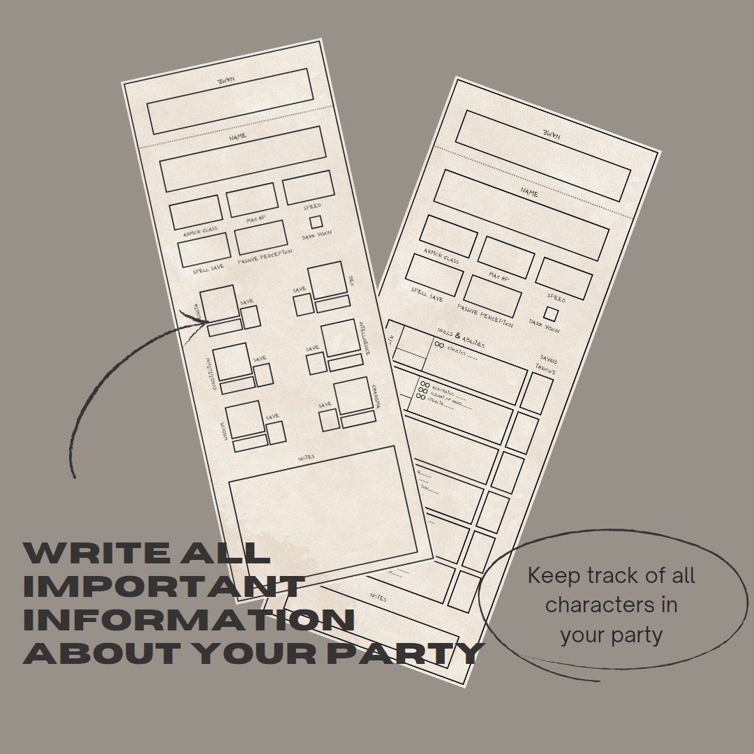 Fillable Initiative Tracker Cards for D&D DM / Dungeon - Etsy