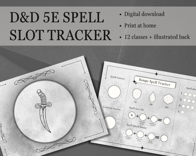D&D 5e Printable Spell Slot Trackers | Digital Download | Dungeons and ...