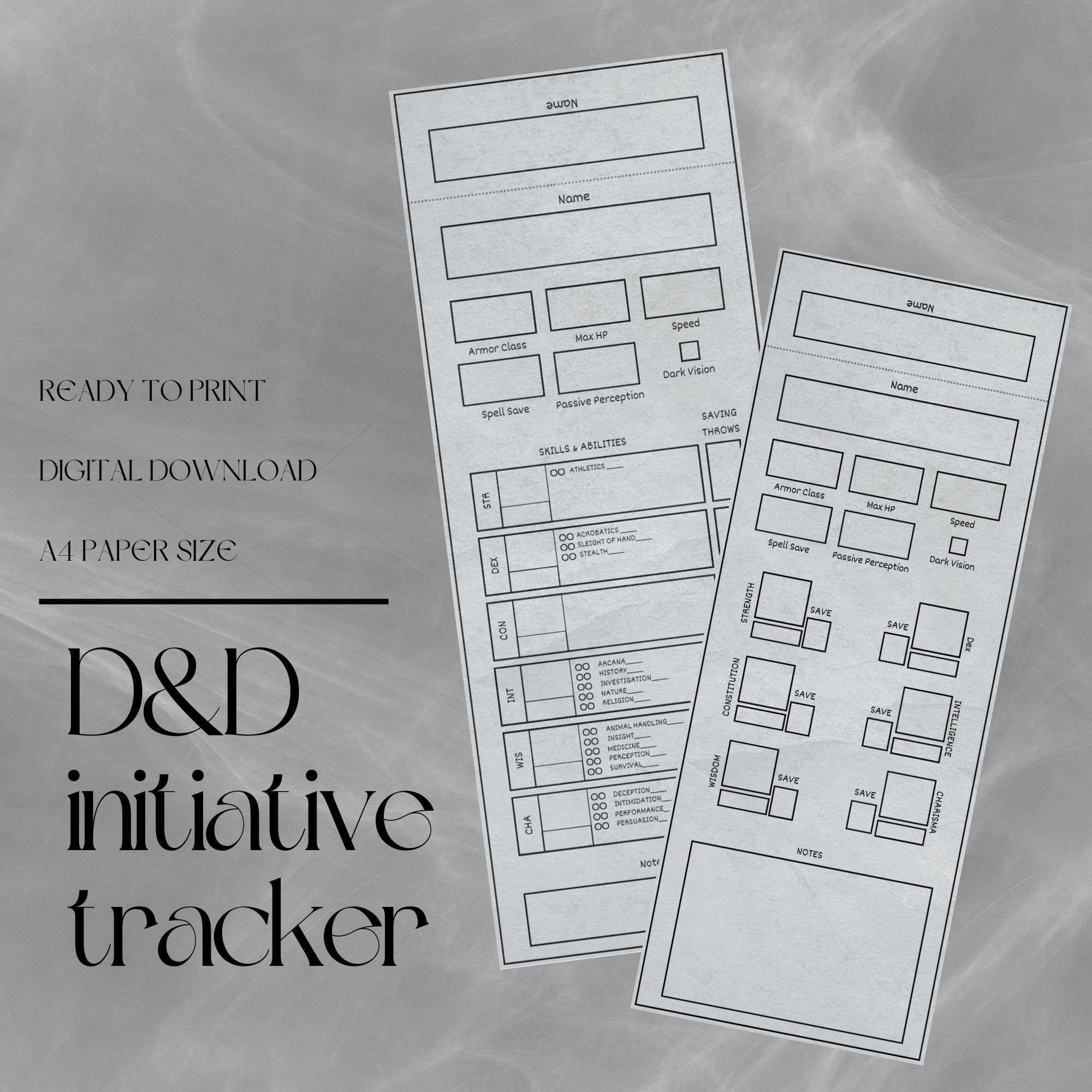 Fillable Initiative Tracker Cards for D&D DM / Dungeon Master Tools ...