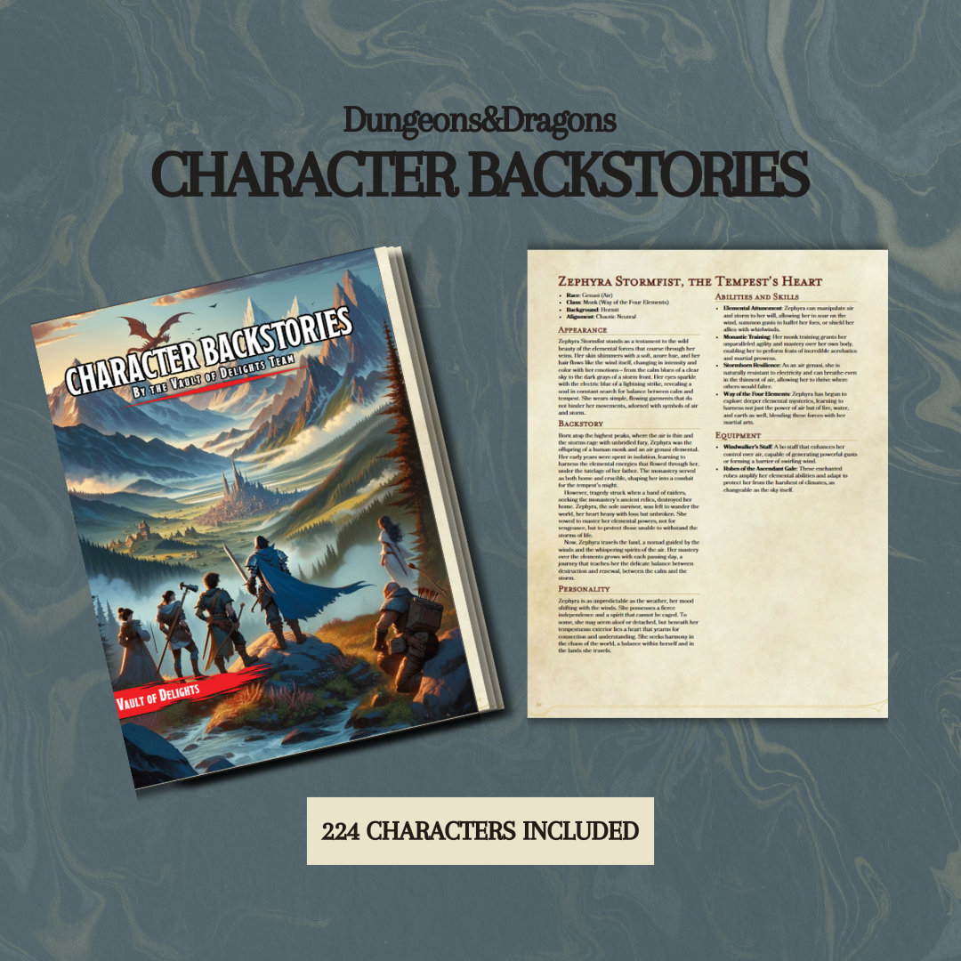 D&D Character Backstories DM / Dungeon Master Tools Dnd Cards Dnd Ready ...
