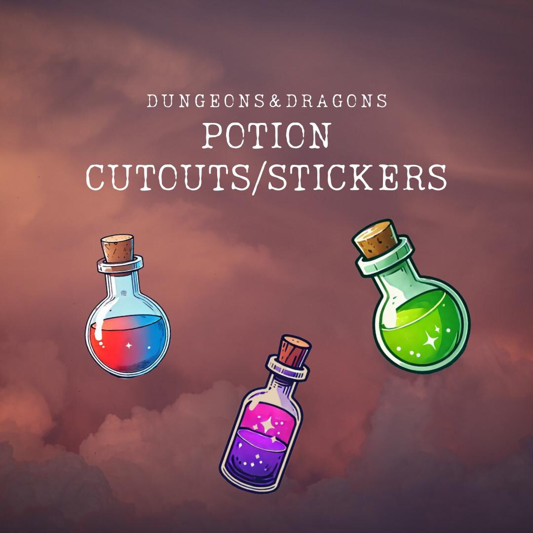 D&D Potion Cutouts Stickers | DM / Dungeon Master Tools | Dnd Cards ...