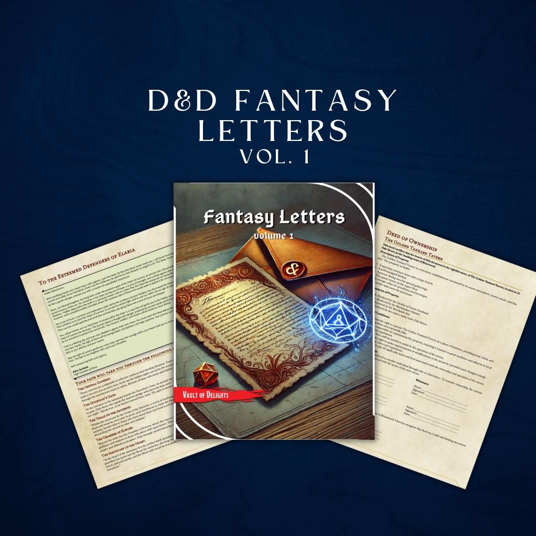 D&D Fantasy Letters Vol. 1 | DM / Dungeon Master Tools | Dnd Ready to ...
