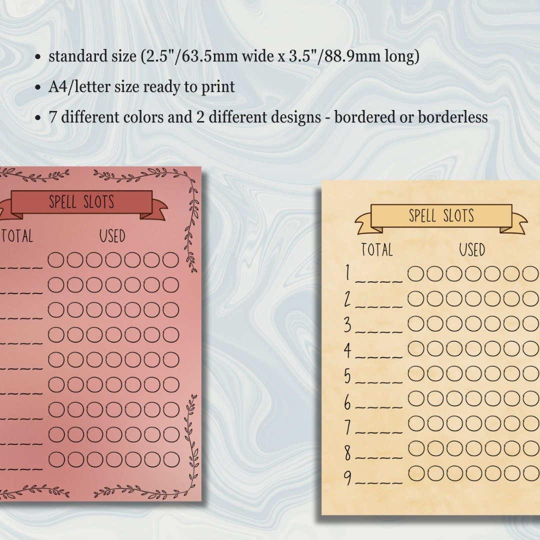 Dnd Spell Tracker | Dnd Accessories | D&D Character Sheet | Dungeons ...