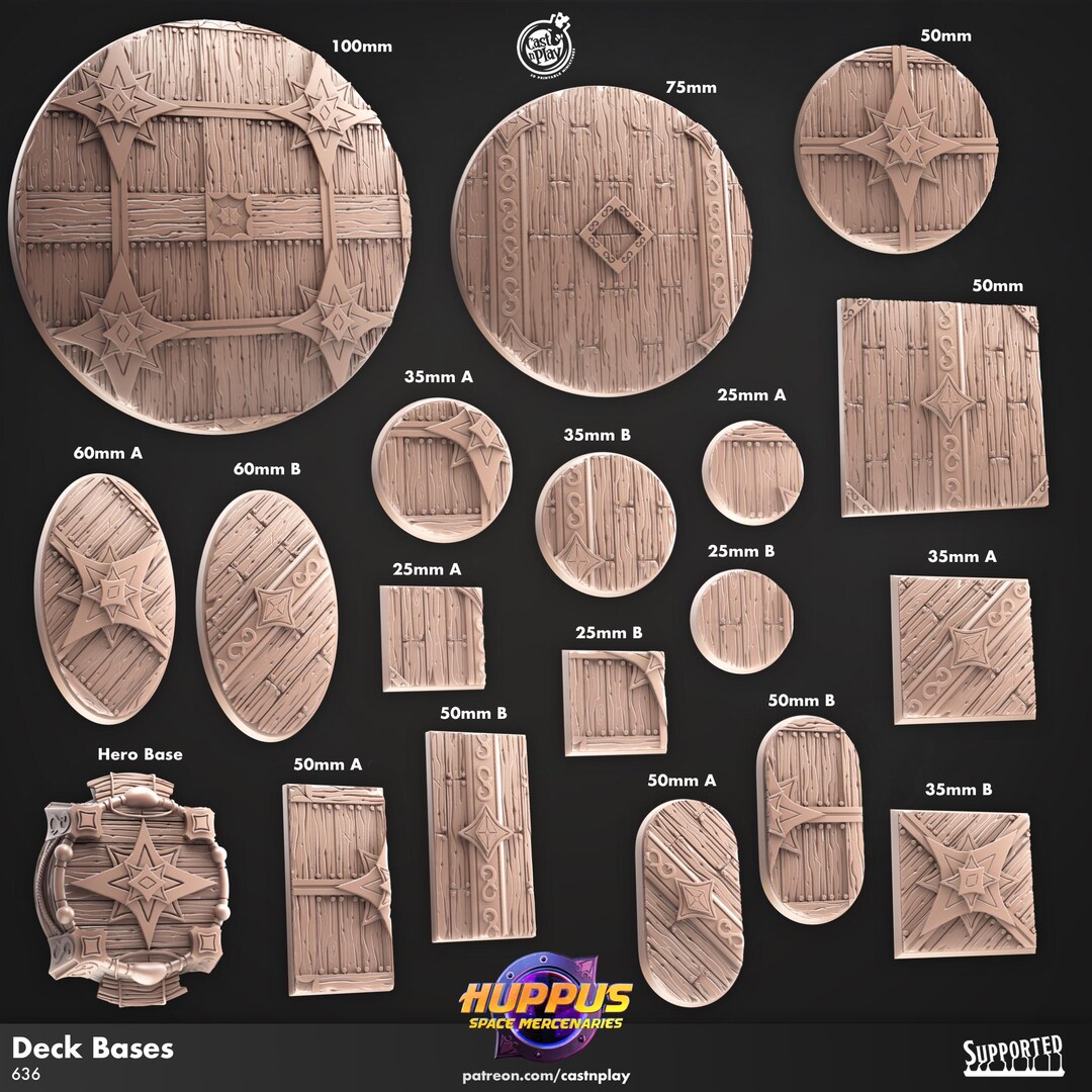 Huppus Space Merceneries| Miniature Bases Set | Pirate Deck Bases | Dnd ...