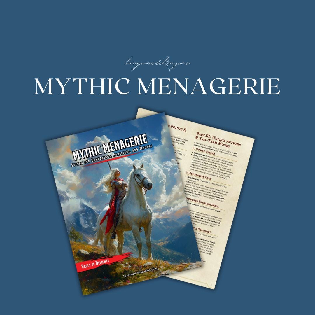 Mythic Menagerie Guide | DM / Dungeon Master Tools | Dnd Ready to Print ...