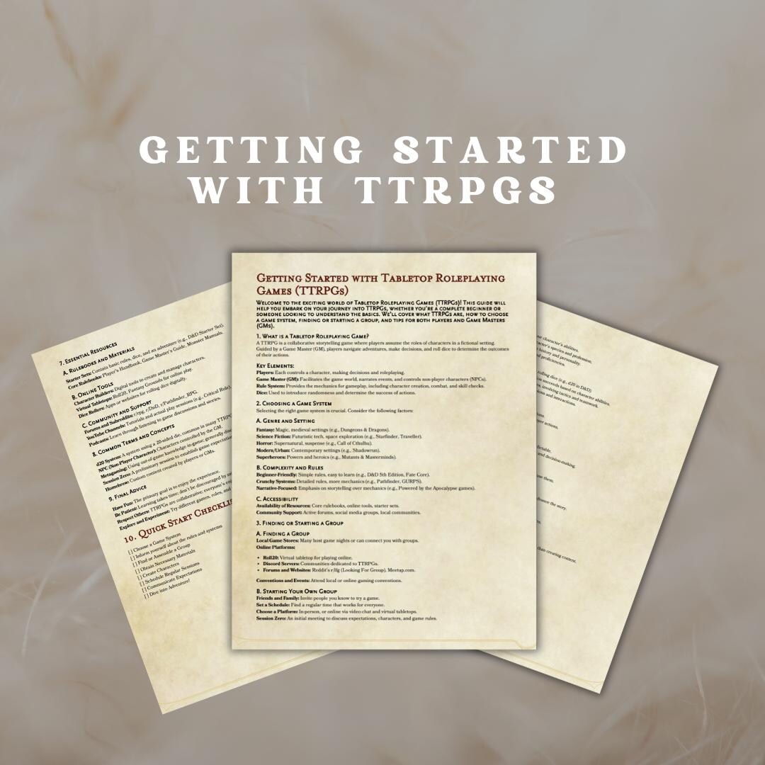 Getting Started With Ttrpgs Guide | DM / Dungeon Master Tools | Dnd ...
