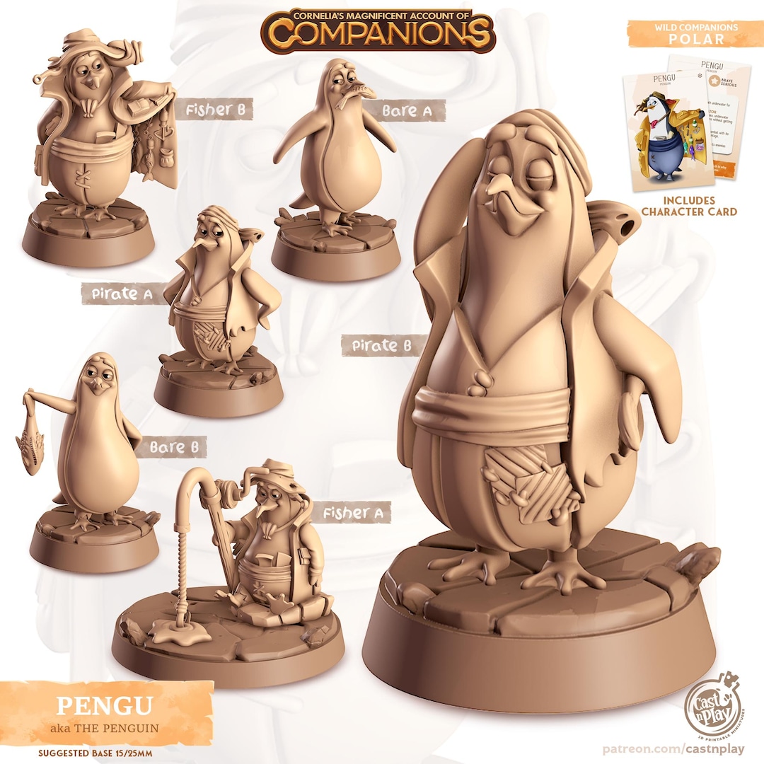 Penguin Animal Companion Miniature Wild Shape Figurine Dungeons and ...