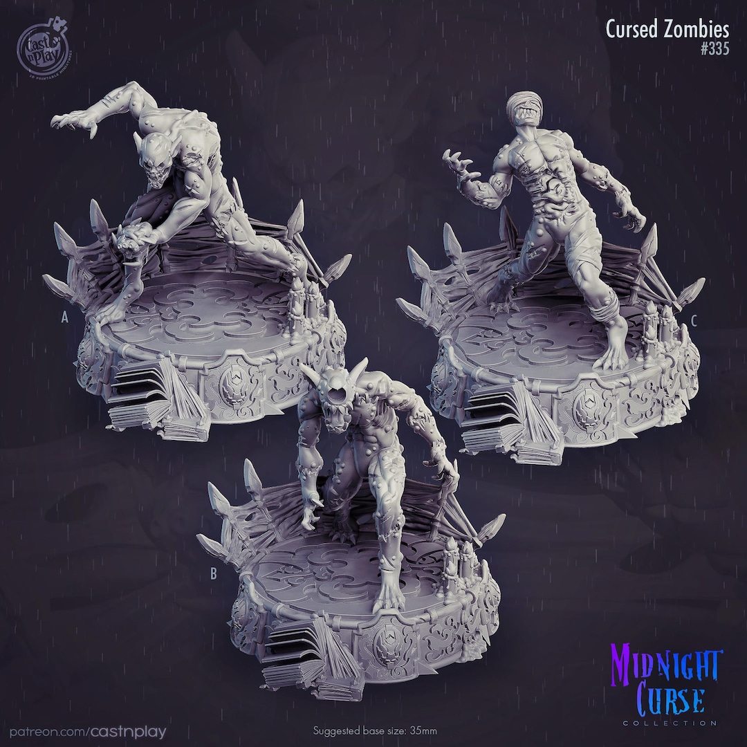 Undead Miniature Zombie Monster Enemy Mob BBEG Figurine Dungeons and ...