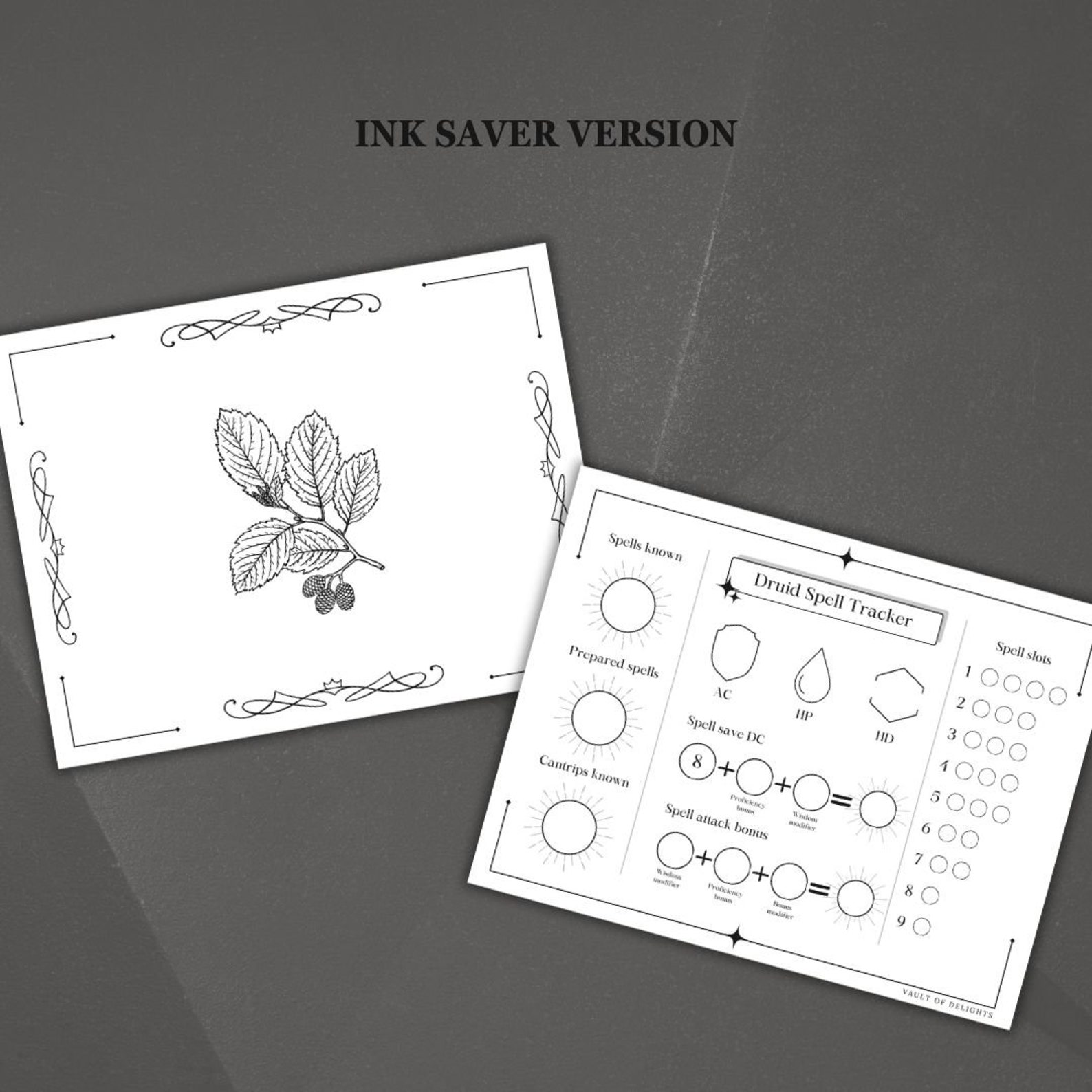 D&D 5e Printable Spell Slot Trackers | Digital Download | Dungeons and ...