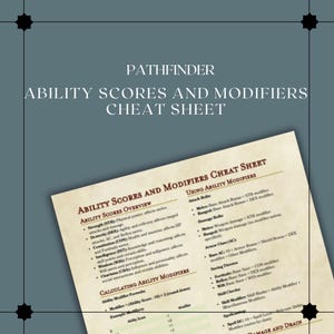 Ability Scores and Modifiers Cheat Sheet for TTRPG Pathfinder | GM ...