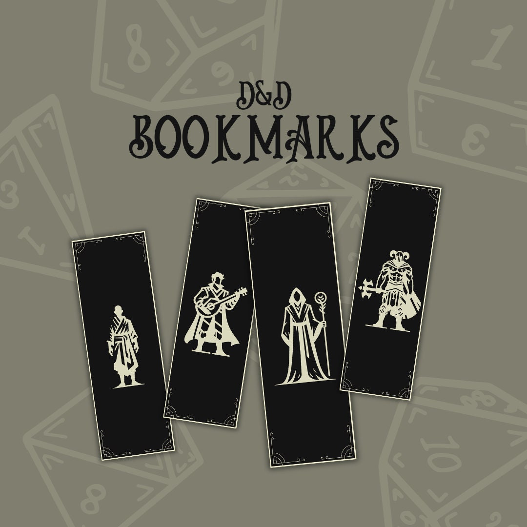 Printable Dungeons and Dragons Class Bookmarks Digital Download D&D 5e ...