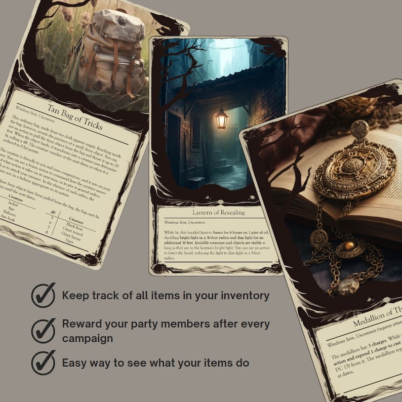 D&D Magic Items Deck DM / Dungeon Master Tools Dnd Cards Dnd Ready to ...