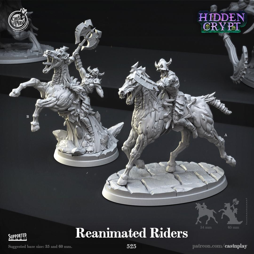 Hidden Crypt Reanimated Riders Undead Fighter Ranger Dnd Figurine ...