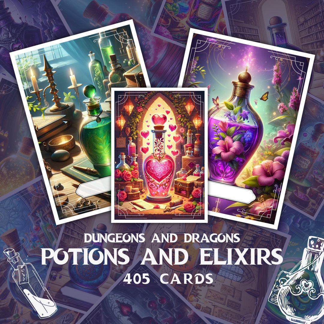 D&D Potions and Elixirs Cards | DM / Dungeon Master Tools | Dnd Cards ...