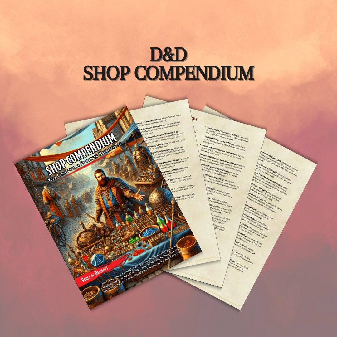 Dnd Shop Compendium | DM / Dungeon Master Tools | Dnd Cards | Dnd Ready ...