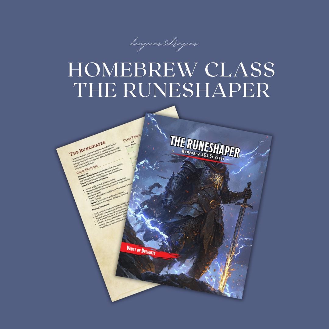 Runeshaper Homebrew Class Guide | Dungeon Master Tools | Dnd Ready to ...