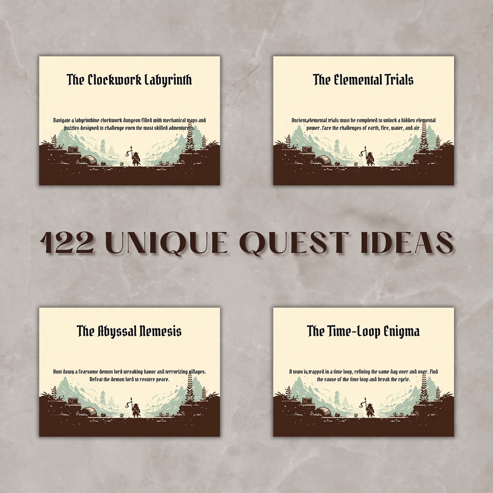D&D Quest Ideas Cards | DM / Dungeon Master Tools | Dnd Cards | Dnd ...