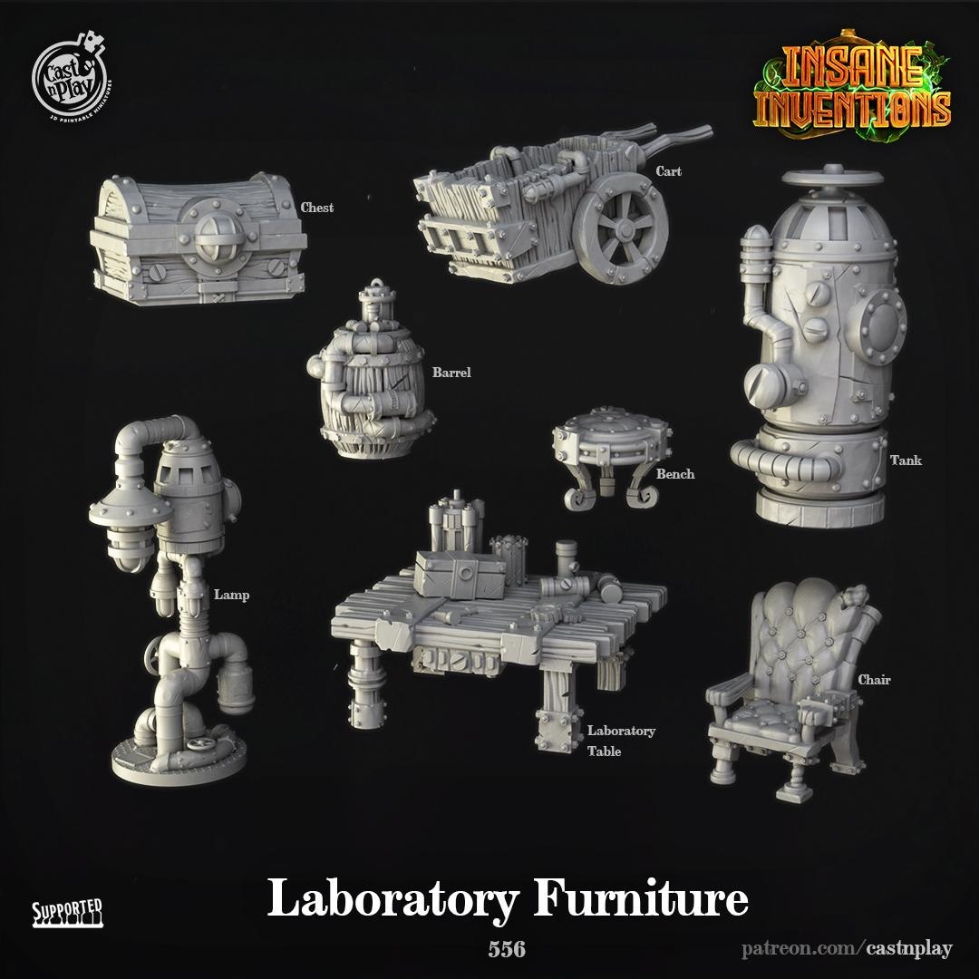 Insane Inventions | Laboratory Furniture Terrain Set | Dnd Figurine ...