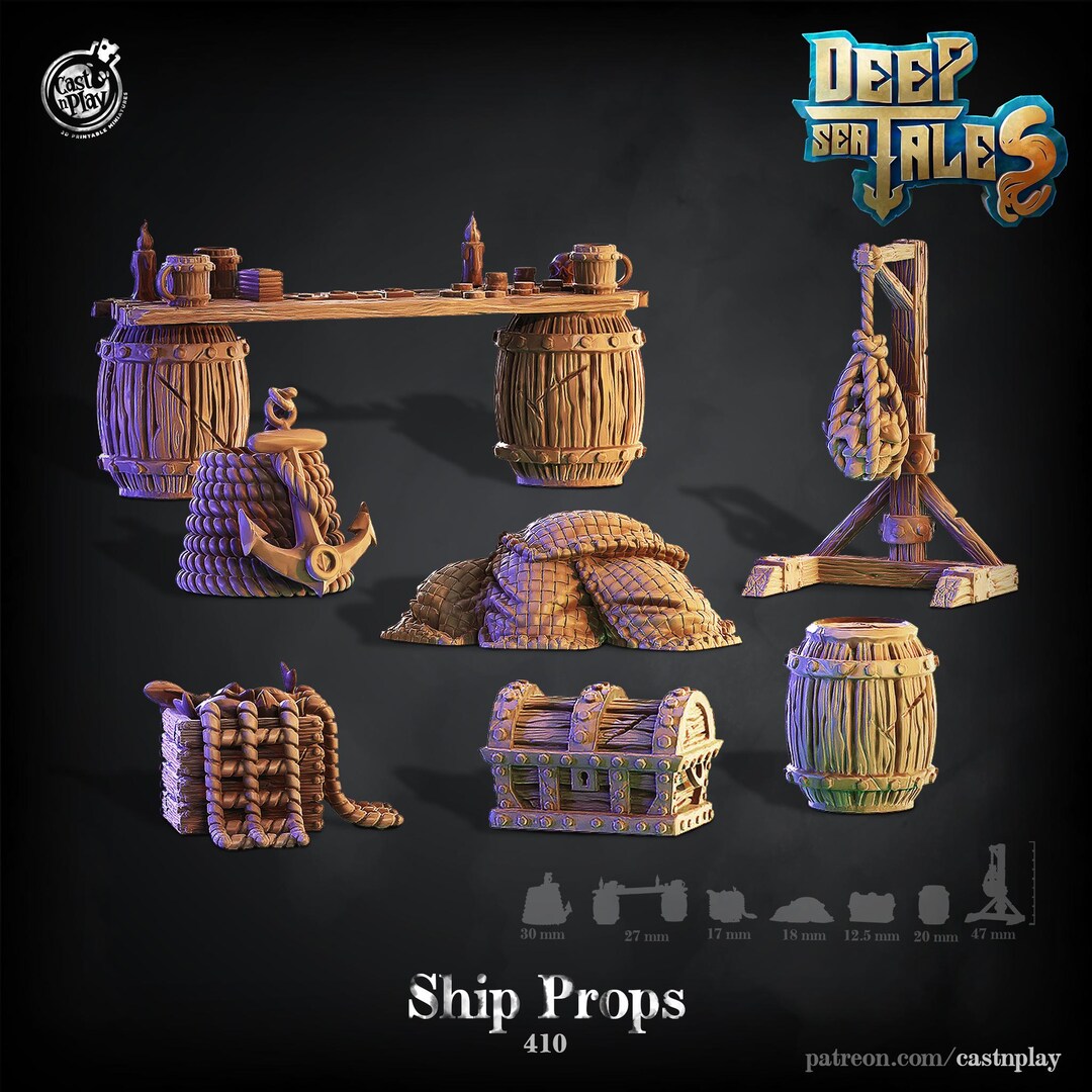 Deep Sea Tales Collection | Ship Props Terrain Set | Dnd Figurine ...