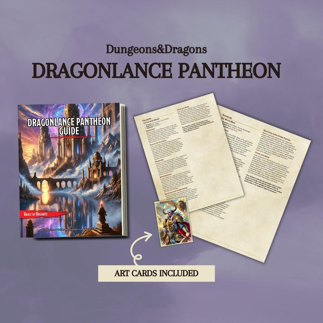 D&D Dragonlance Pantheon Guide and Card | DM / Dungeon Master Tools ...