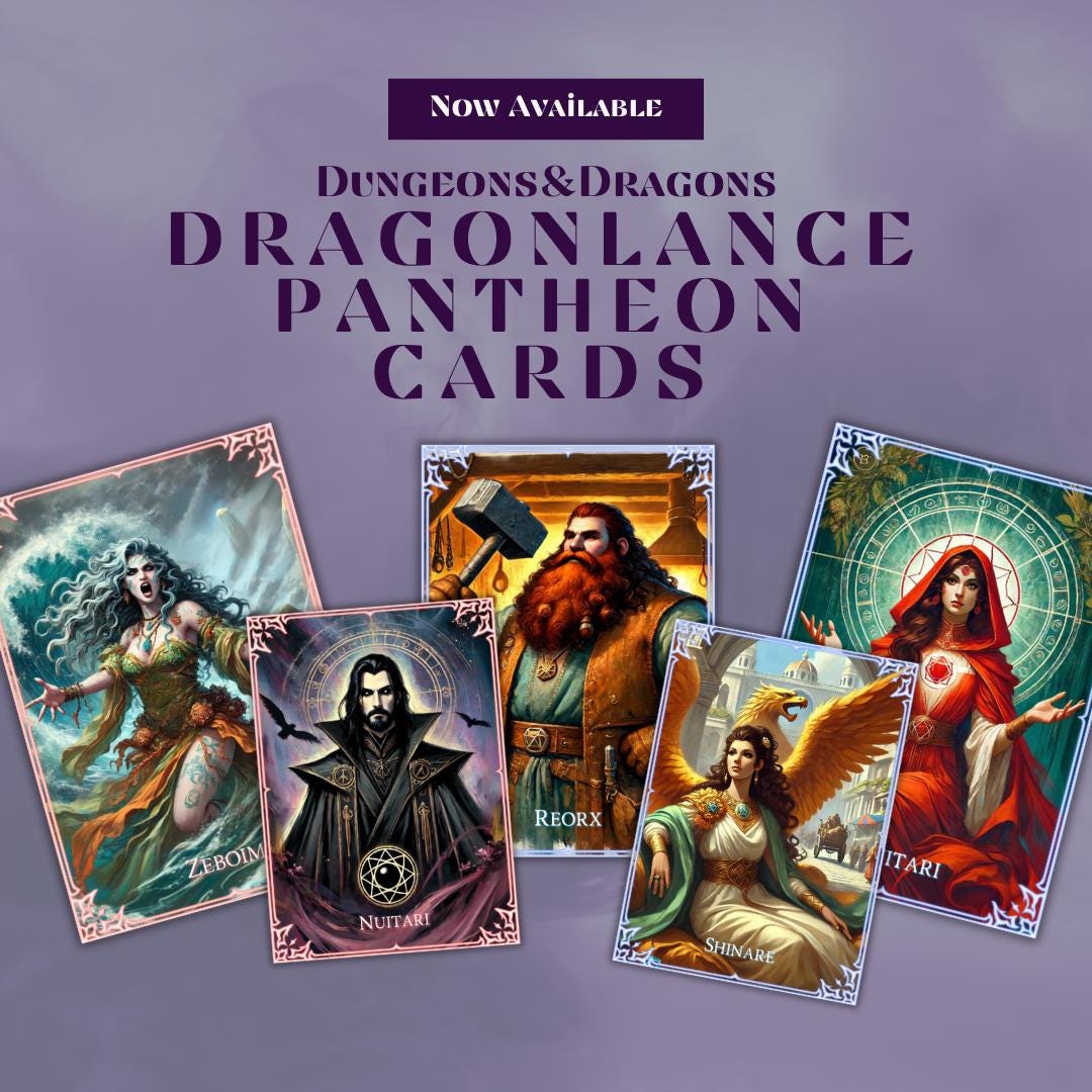 D&D Dragonlance Pantheon Cards | DM / Dungeon Master Tools | Dnd Cards ...