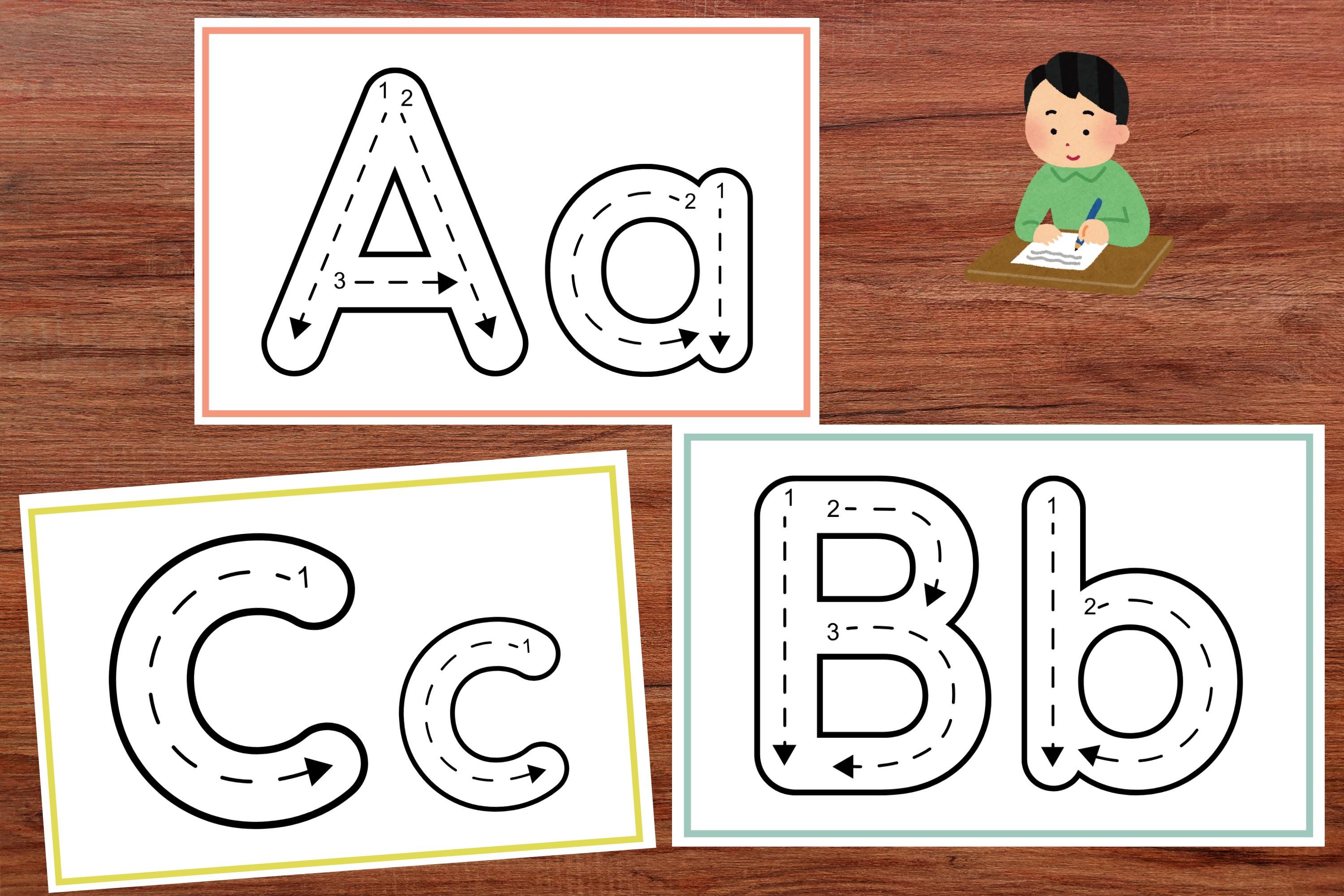 Preschool Alphabet Tracing Cards, Letter Tracing, Preschool Flashcards ...