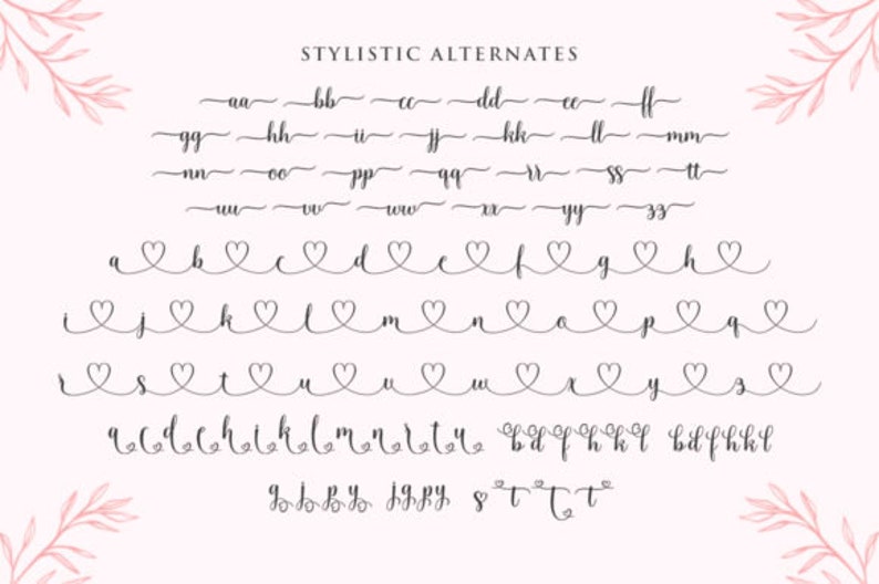 Font With Tail, Font With Heart, Wedding Font, Swashes Font ...