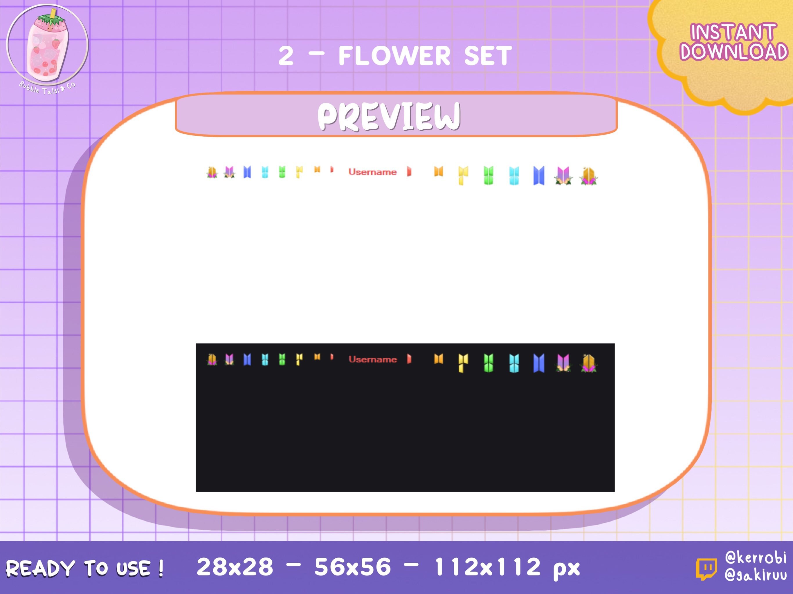 Twitch Badges, BTS Flower Symbols /streamer/ Kpop / Channel Point ...