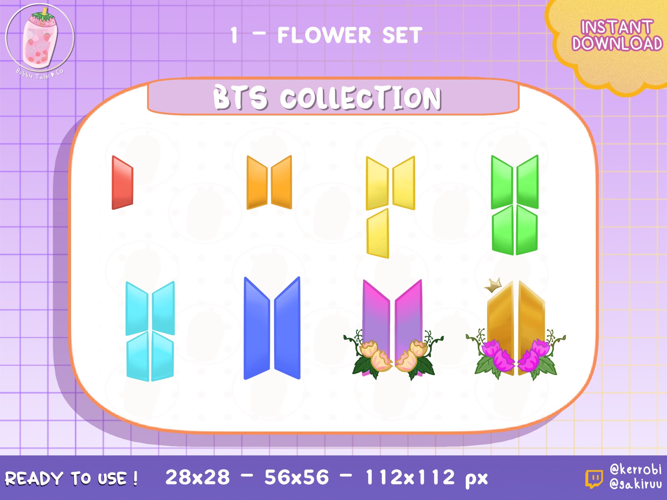 Twitch Badges, BTS Flower Symbols /streamer/ Kpop / Channel Point ...