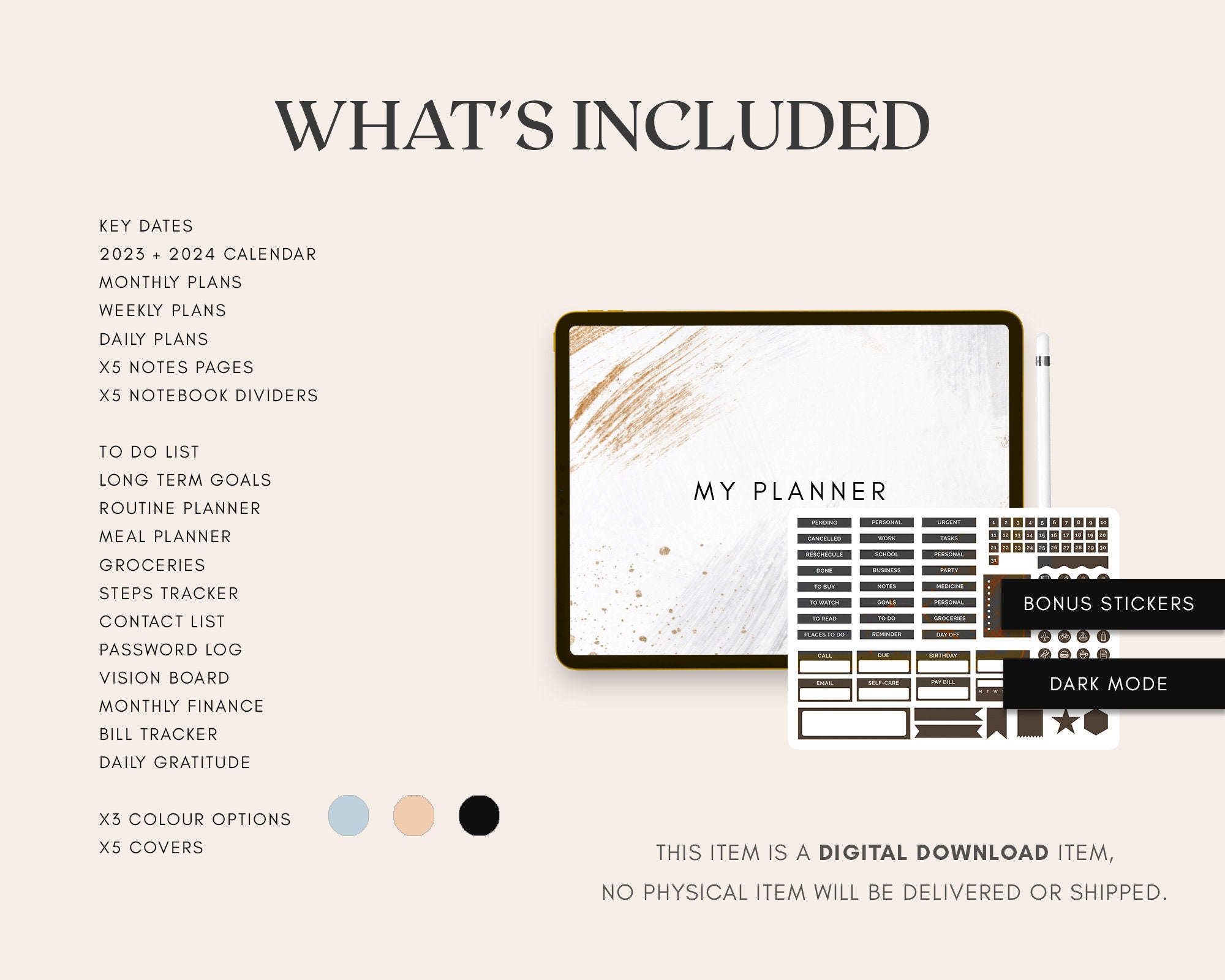 2023 and 2024 Digital Planner, Goodnotes Planner, Notability Planner ...