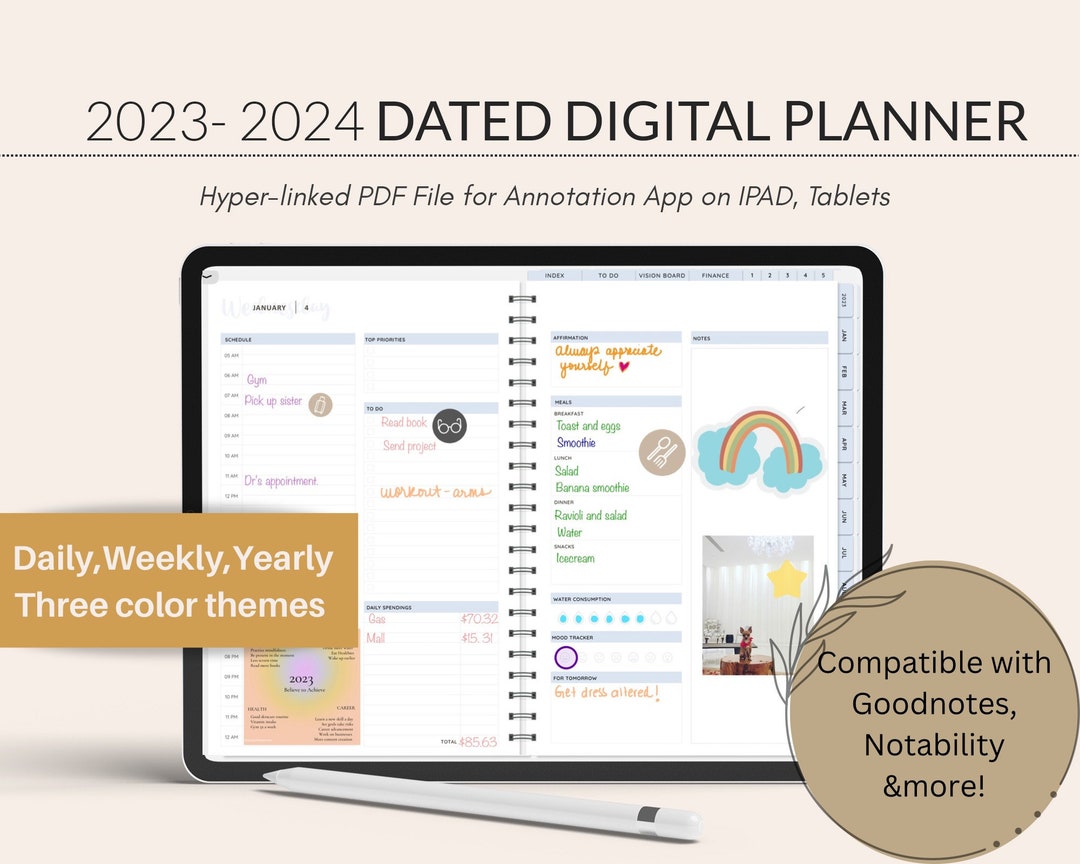 2023 and 2024 Digital Planner, Goodnotes Planner, Notability Planner ...