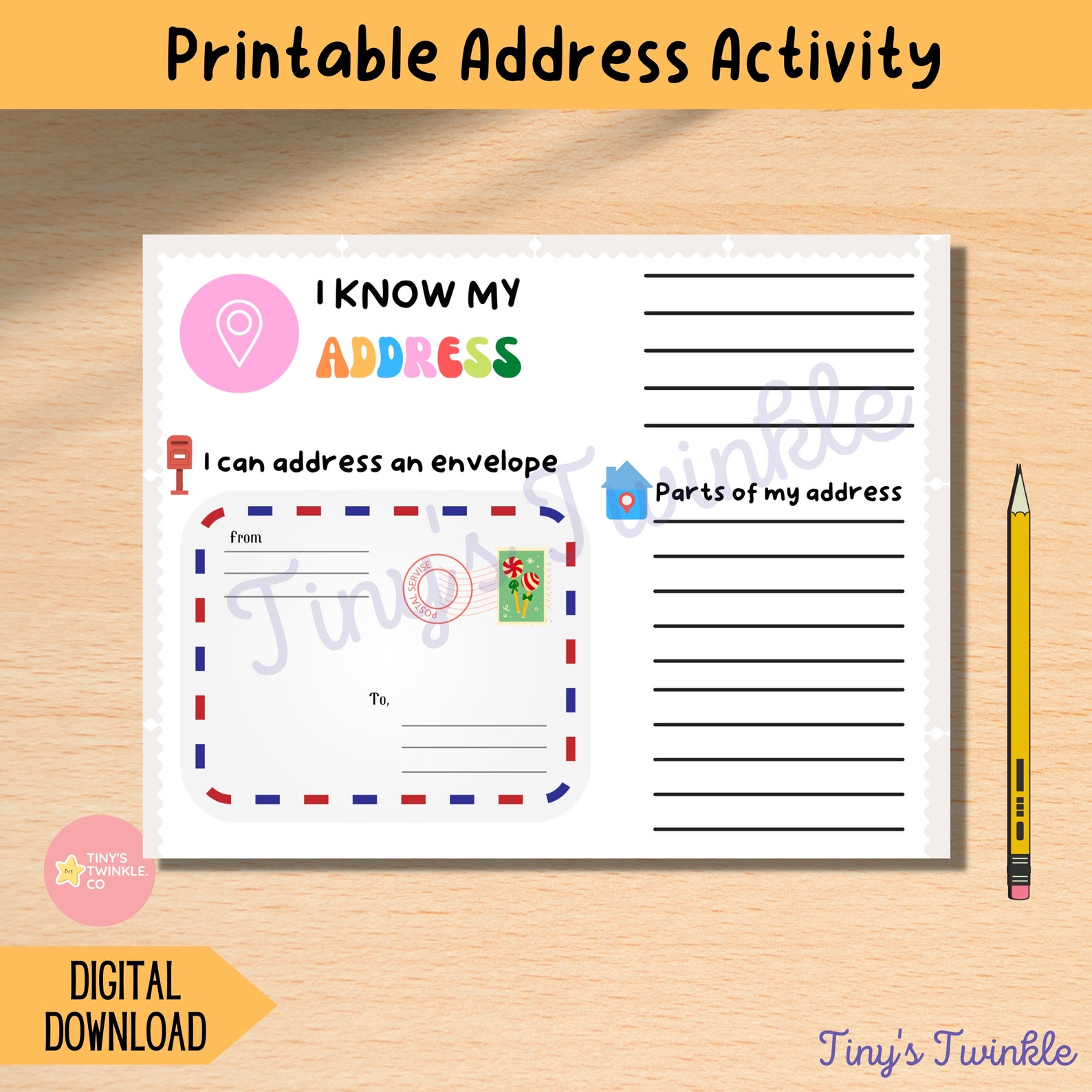 Address Kids Activity I Printable Address Practice I Educational ...
