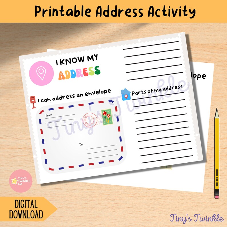 Address Kids Activity I Printable Address Practice I Educational ...