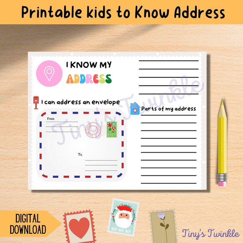 Address Kids Activity I Printable Address Practice I Educational ...