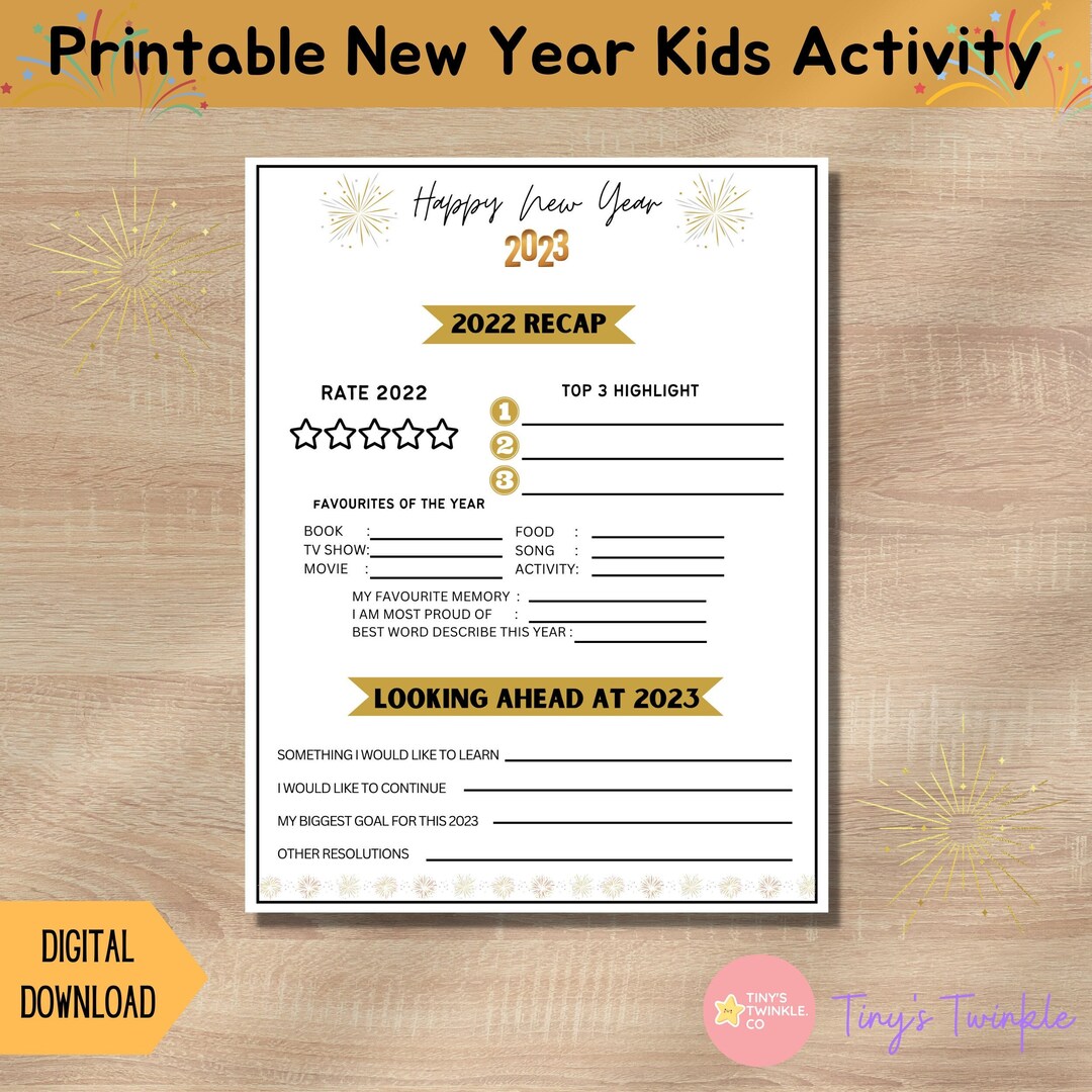 New Years Eve Questionnaire, New Years Eve Game, Printable New Years ...