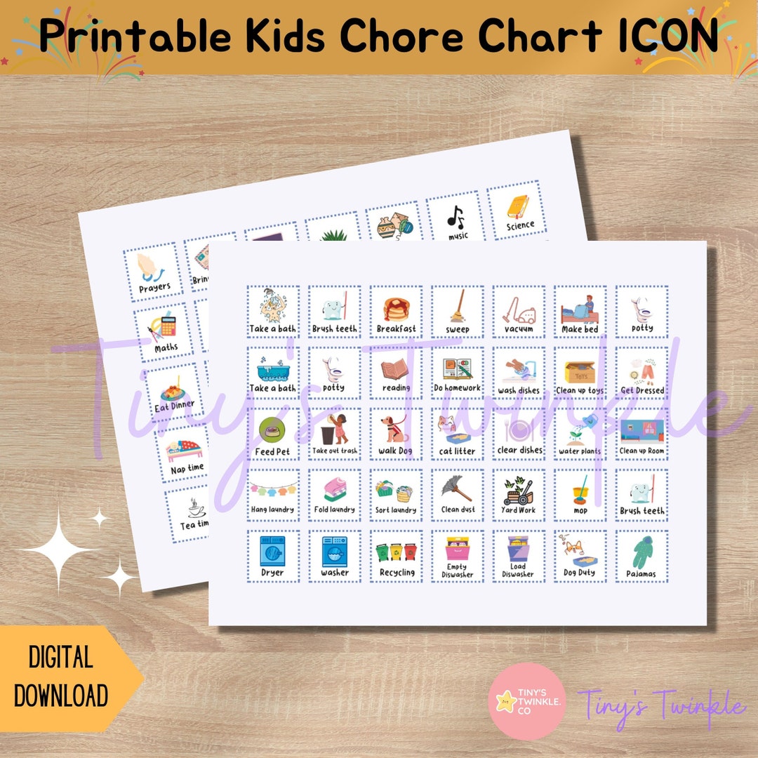 Daily Responsibilities, Chore Chart Icons EXPANSION PACK, Printable ...