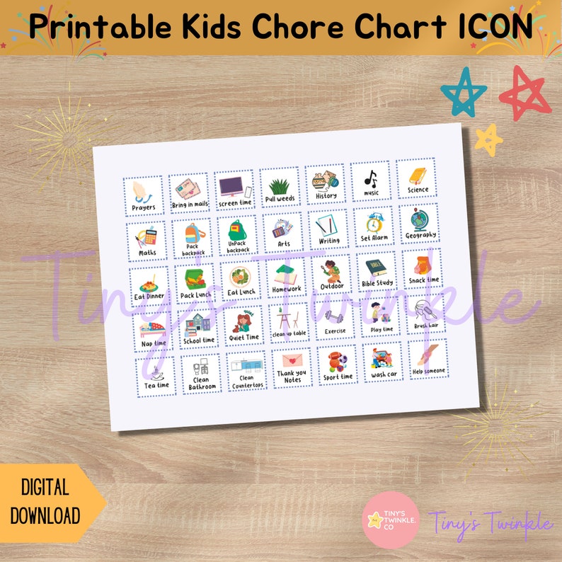 Daily Responsibilities, Chore Chart Icons EXPANSION PACK, Printable Daily Tasks, Kid's Routine ...